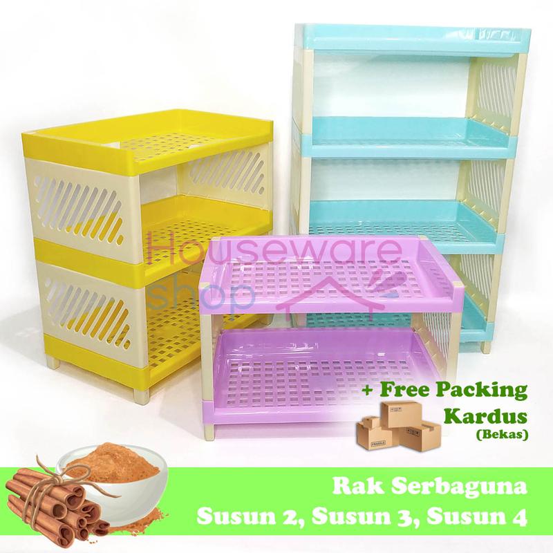 Rak Plastik Susun 2, Susun 3, Susun 4 / Rak Bumbu Dapur / Rak - Shop ...