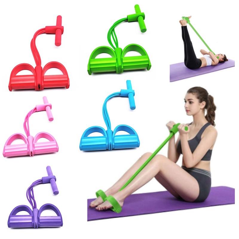 Fitness Elastic Pull Rope Pedal Resistance Band 4-Tube Sit-u - TikTok ...