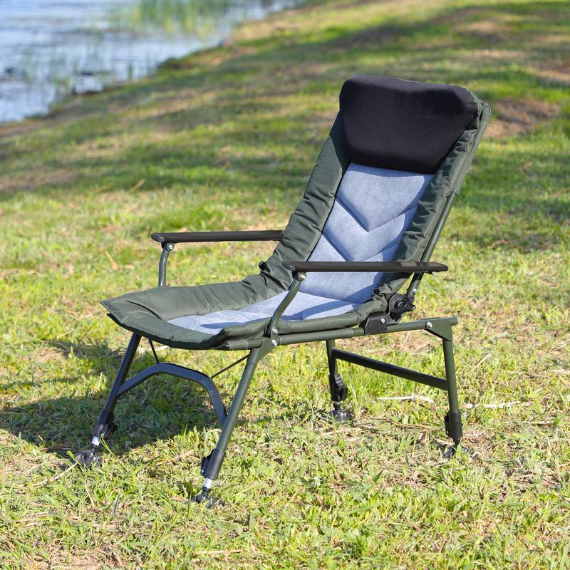 Camping Lounge Chair, Portable Folding Reclining Chairs with Adjustable ...