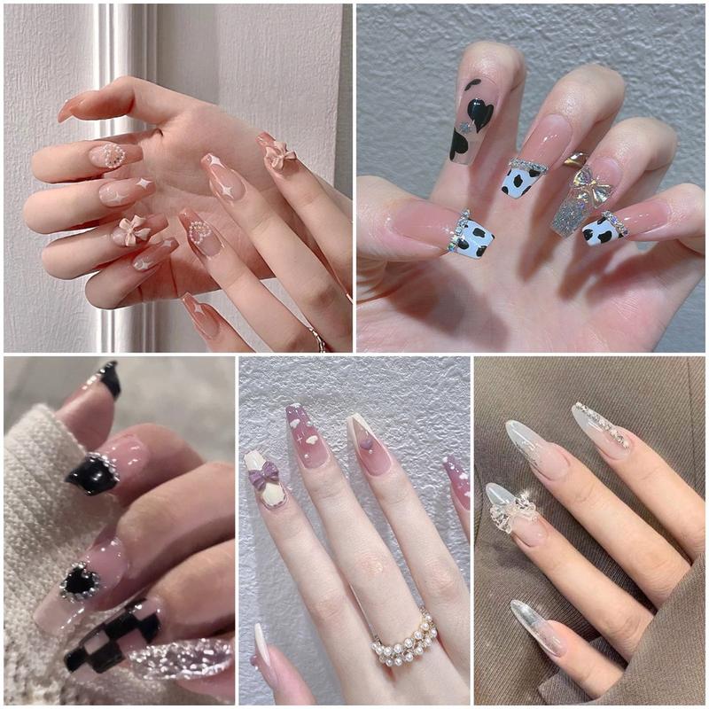 Korean Version Skin-Friendly Color Cute Princess Fake Nails 24 - TikTok ...
