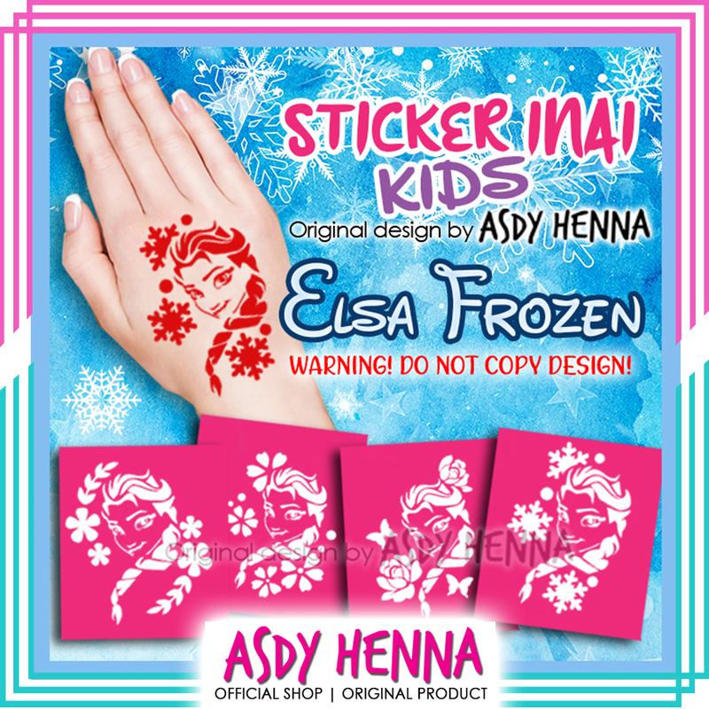 Sticker Inai Stencil Elsa Kartun Kids ASDY HENNA - TikTok Shop Malaysia