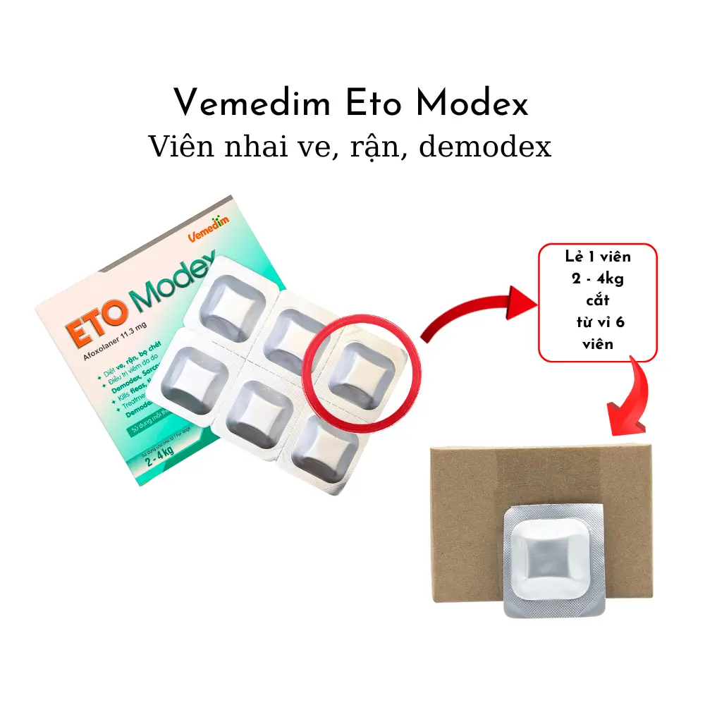Vemedim Eto Modex ve, rận, demodex, xà mâu dành cho chó - TikTok Shop ...