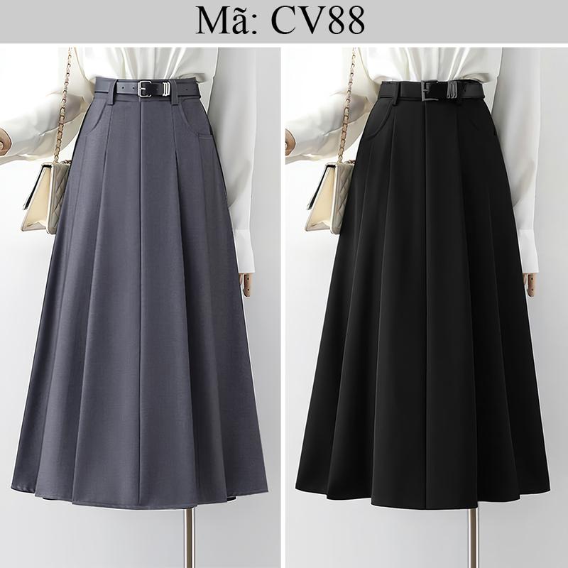 CV88: Chân váy chữ A xếp ly + có 2 túi - dài 75cm - Chân váy - TikTok ...