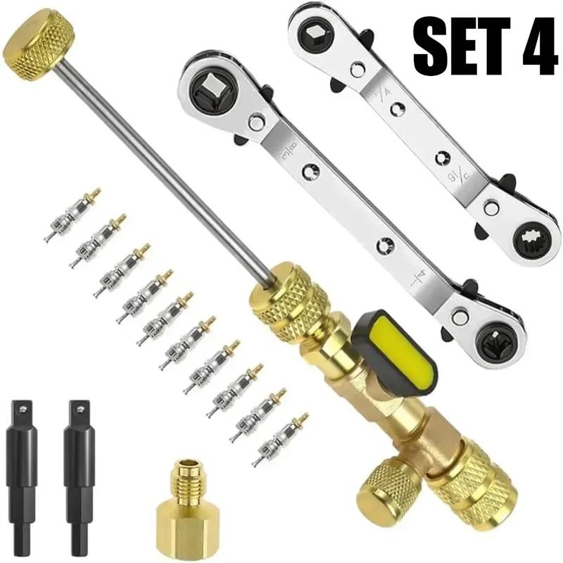Dual Size HVAC Service Wrench Set 36PCS Valve Core Remover Installer ...