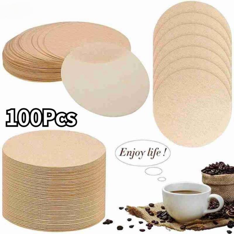 100Pcs/Bag Mocha Coffee Pot Filter Paper Round Shape Filter Papers ...