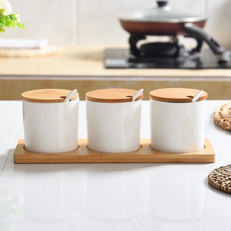 IDEAHOMES Ceramic Spice Containers Set of 3 Kitchen Condimen - TikTok ...
