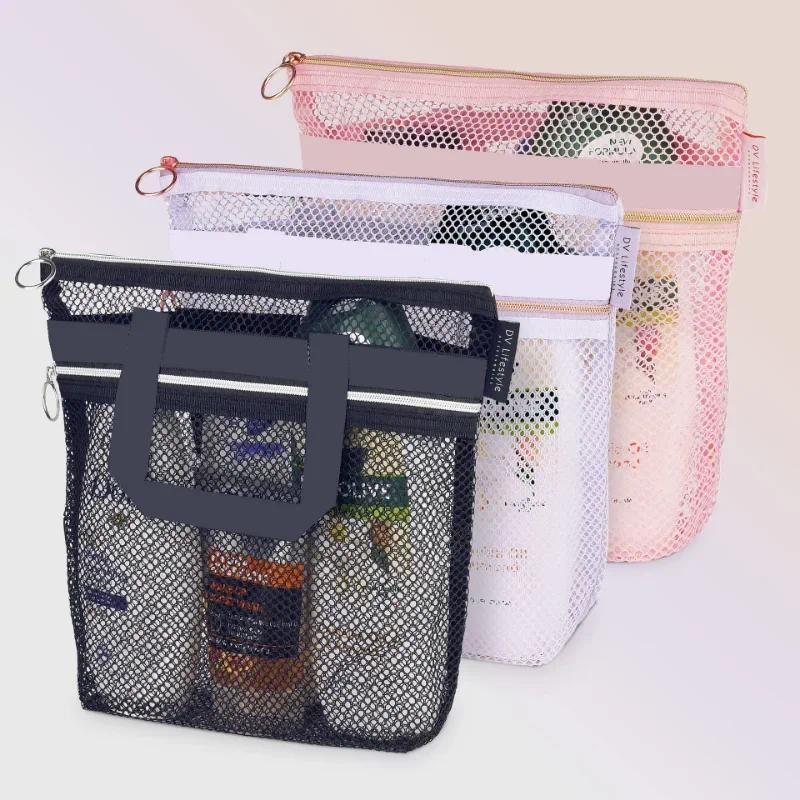 Multifunction Portable Transparent Mesh Storage Bag bath was - TikTok Shop Singapore