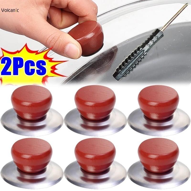 1/2Pcs Durable Wooden Anti Scalding Pot Knob Universal Replacement ...