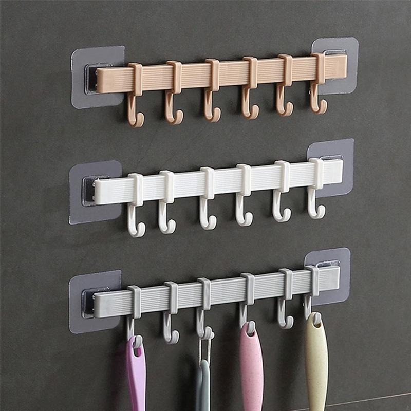 Multi-function Wall Hanging 6 In 1 Row Hook Kitchen Holder Colors ...