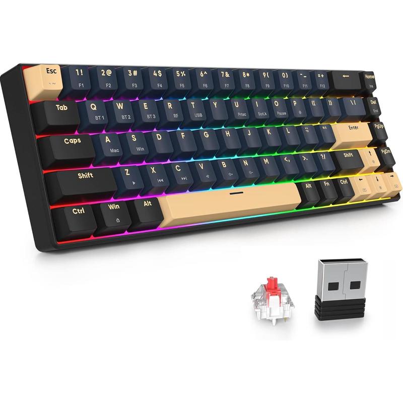 GT68 65% Mechanical Gaming Keyboard 60 Percent RGB Hot-Swappable ...