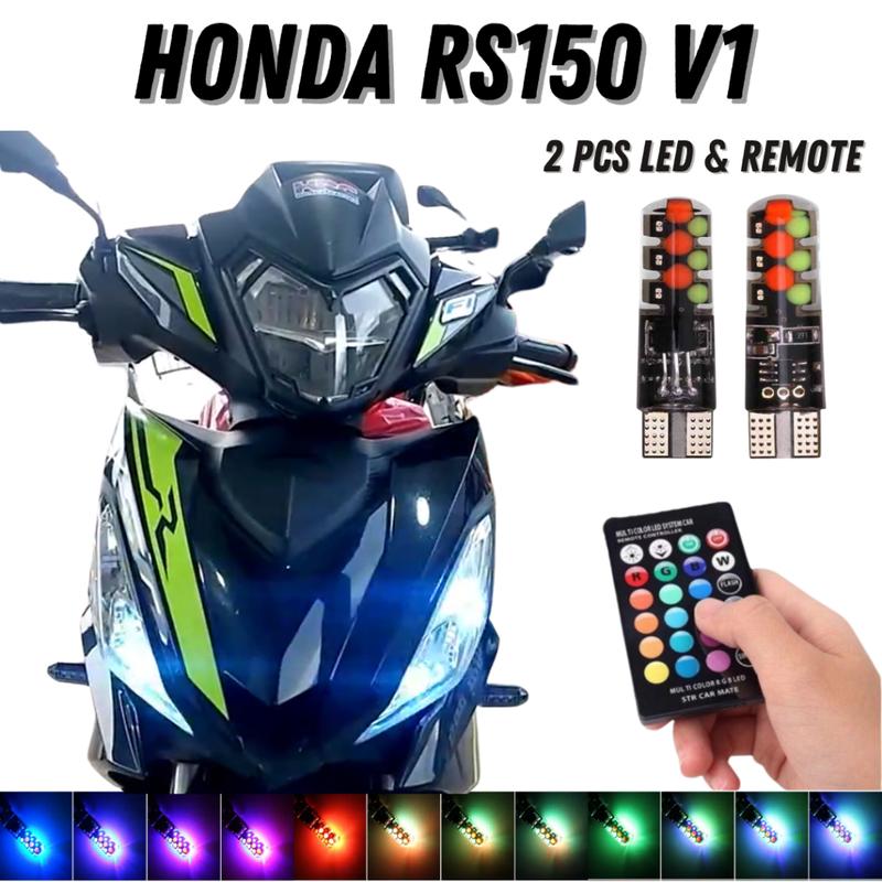HONDA RS150 V1 T10 Head Bulb RGB LED Remote Control Multi Color ...