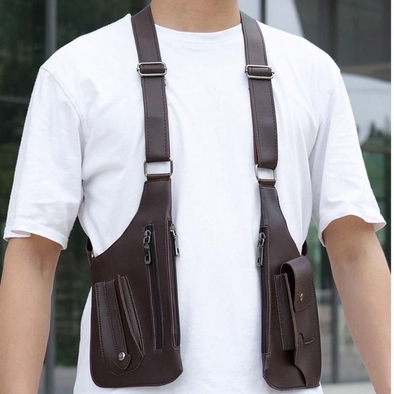 Chest Bag Leather Strap Underarm Strap Wallet Pocket Vintage - TikTok ...