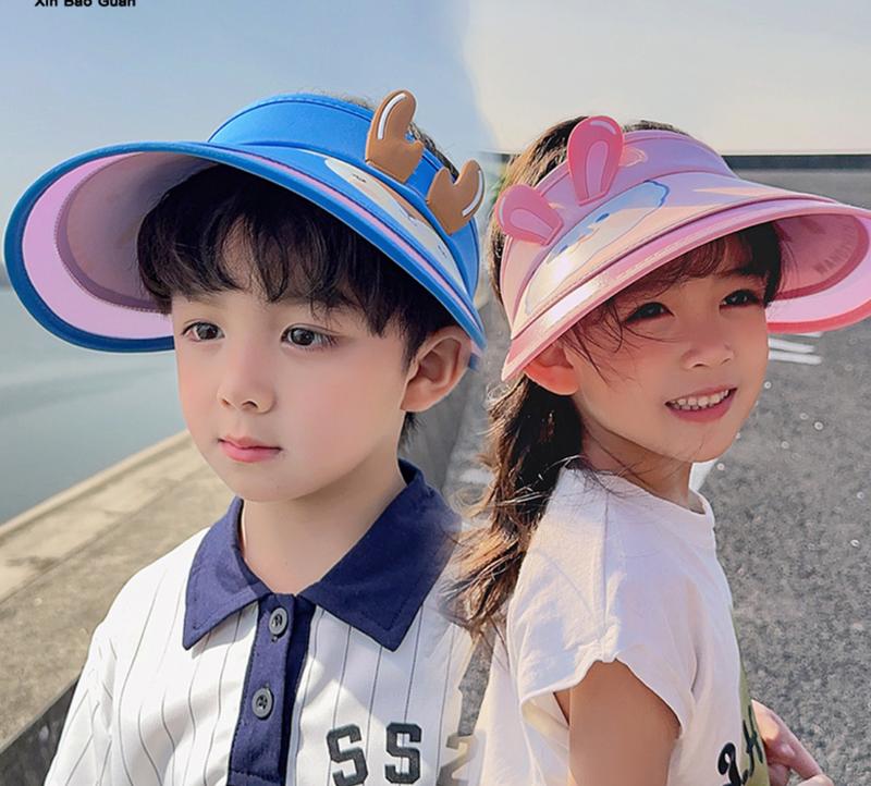 summer wide-brimmed sun hat with fan, cute cartoon sun hat for - TikTok ...