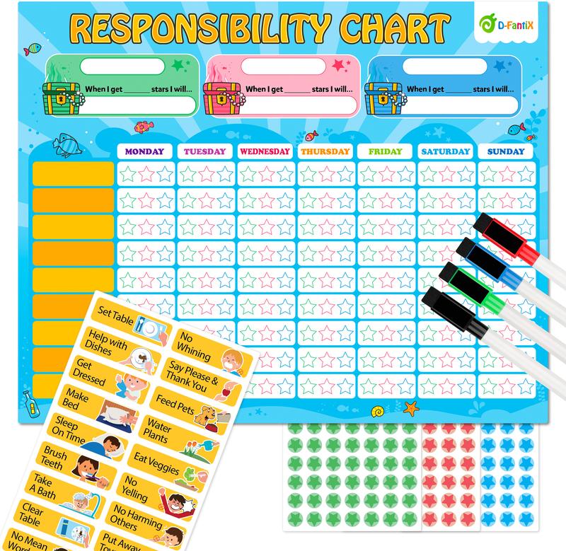D-FantiX Magnetic Responsibility Chart, Chore Chart for Multiple ...