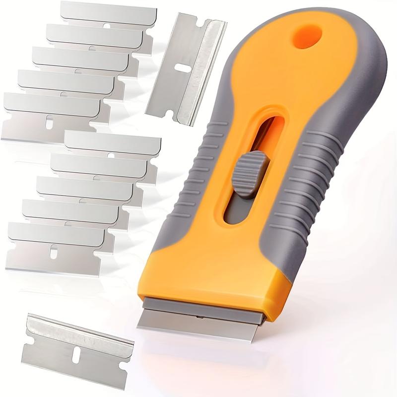 Double-Sided Scraper Blade Set, Metal Anti-Scratch Glass Scraper ...