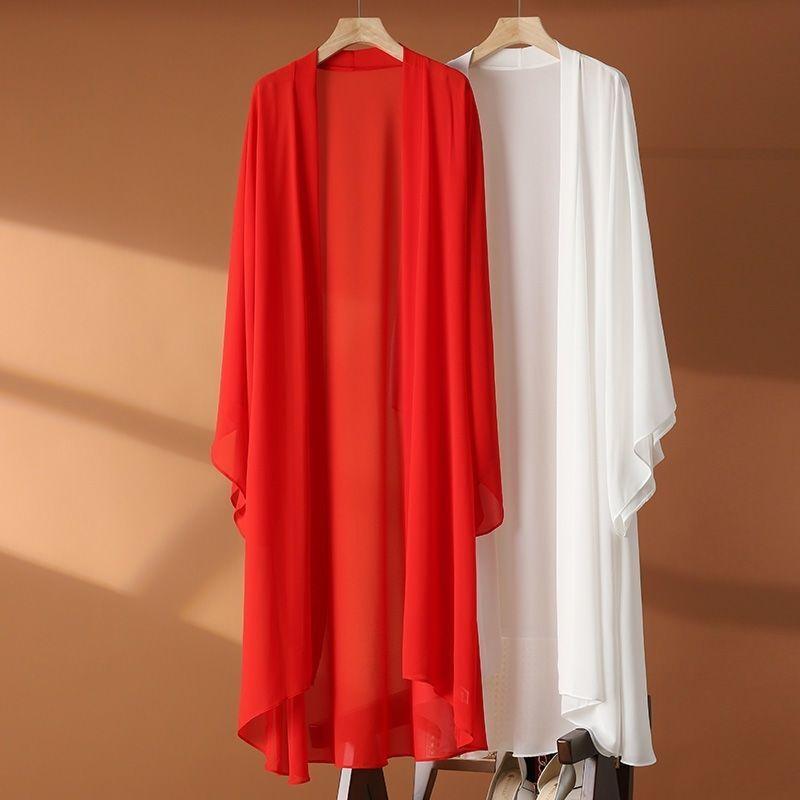 Coat Long Chiffon Cardigan Women's Summer Thin Type Sunscree - TikTok ...