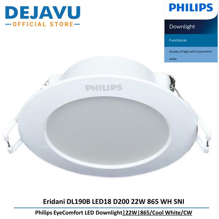 Jual Lampu Downlight LED Philips Eridani DL190B LED18 D200 23W 865 WH ...