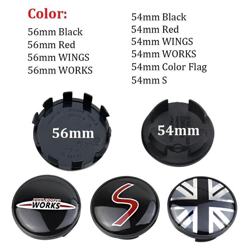 4pcs 54mm 56mm Car Wheel Center Hub Cover Badge Logo Emblem for Mini ...