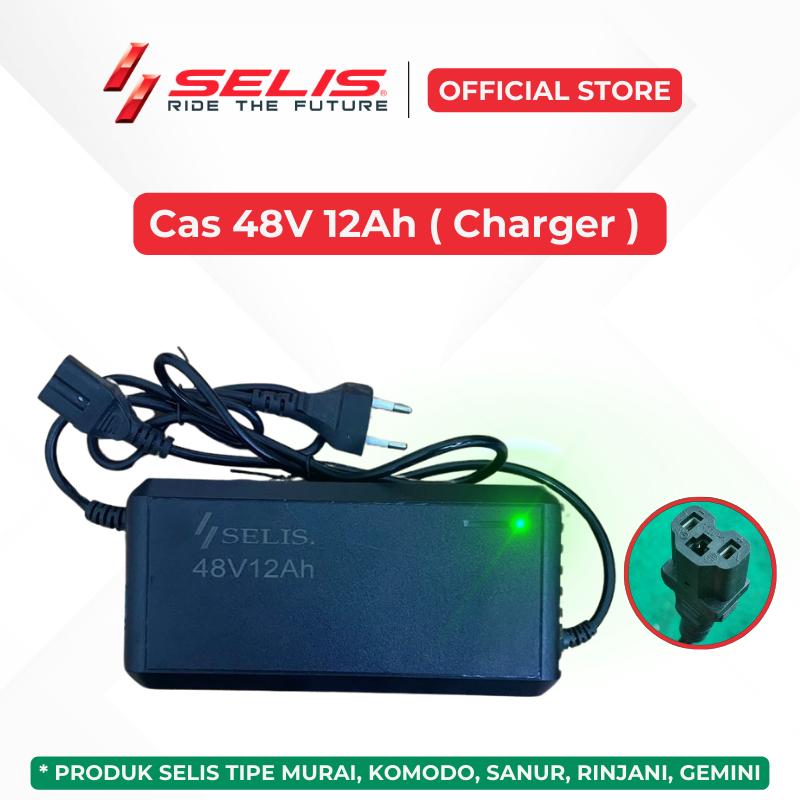 SELIS - Charger Casan Aki SLA 48 Volt 12 Ah Sepeda Motor listrik ...