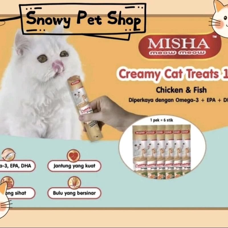 Misha Cat Creamy ( 15g x 6 sticks) Cat Snacks Cat Treats Misha - TikTok ...