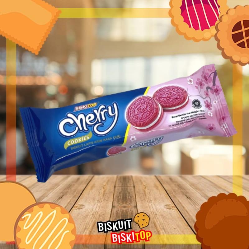 10PC - BISKITOP CHERRY COOKIES STRAWBERRY - Shop | Tokopedia