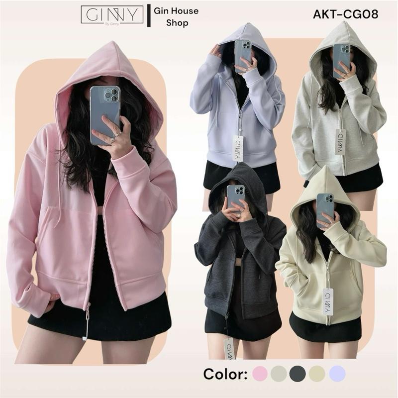 Áo Khoác Thun Nữ Tage CG08 Hoodie Zip Form Dễ Thương Màu Sắc - TikTok Shop Vietnam