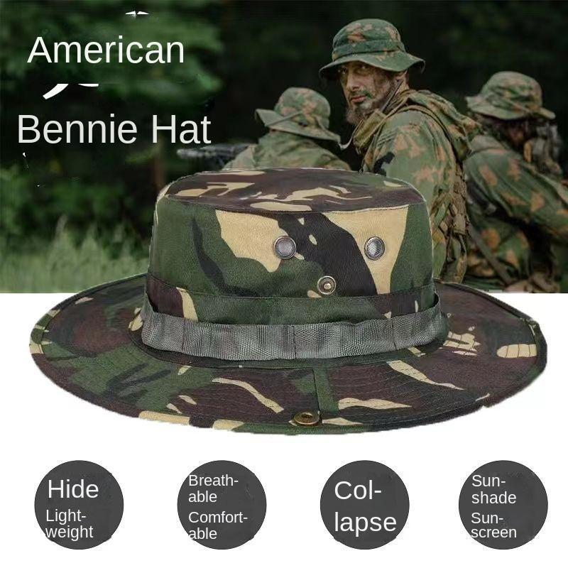 Camouflage Round Brim Benny Hat - UV Protection Sun Fishing Cap ...