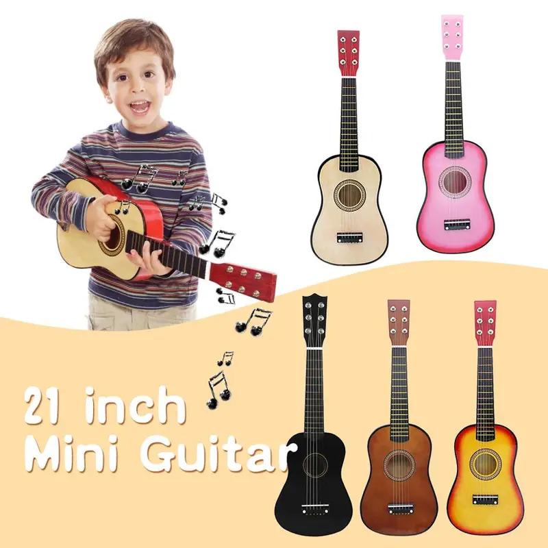 Gitar Akustik Mini, Kayu Pepejal, 6 Tali, Sesuai untuk Kanak-kanak dan ...