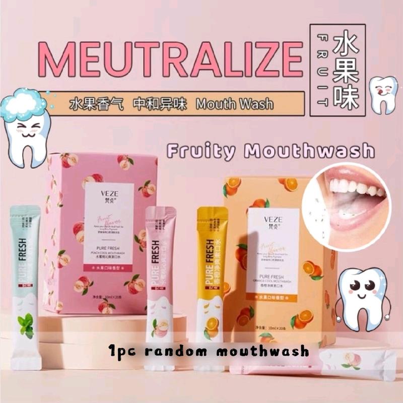 ( 1 keping)VEZE Meutralize Fruity Mouthwash 10ml - Pembersih Mulut dan ...