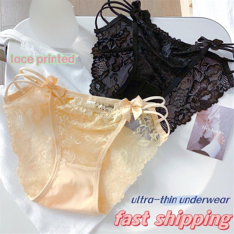 Lace Panties For Women Hollow Out Briefs Translucent Bowknot - TikTok ...
