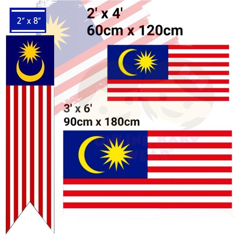 Malaysia Flag 2x4 3x6 Polyester Tiang Bendera Merdeka jalur gemilang ...