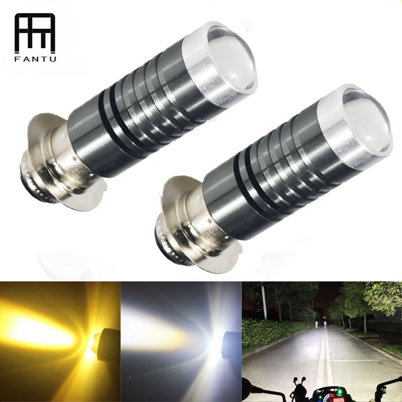 FANTUDZ AC/DC 12-80V Universal Dual color Moto Headlight Bulbs P15D H6 ...