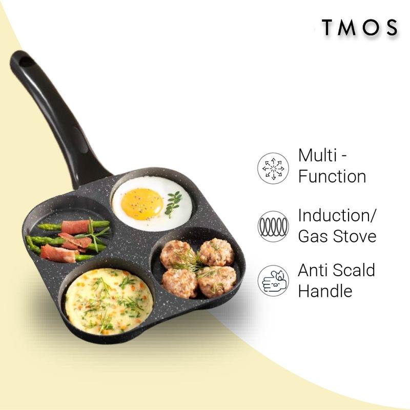 TMOS Square Pan 4 Grid Fried Egg Non Stick Frying Pan Pancak - TikTok ...