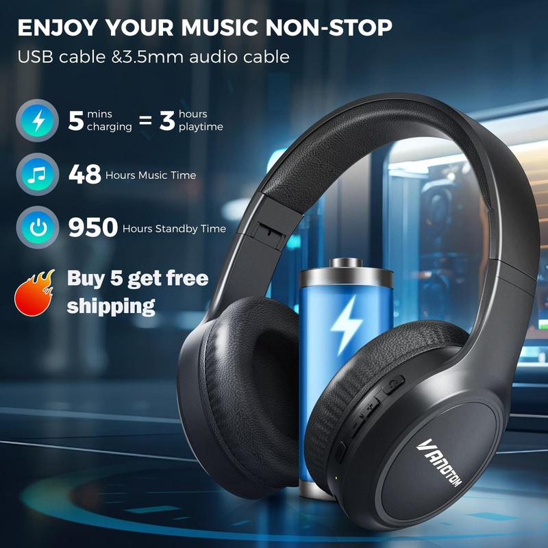 VANOTOM Folding Wireless Headphones Gaming Headset, 1 Piece Foldable ...