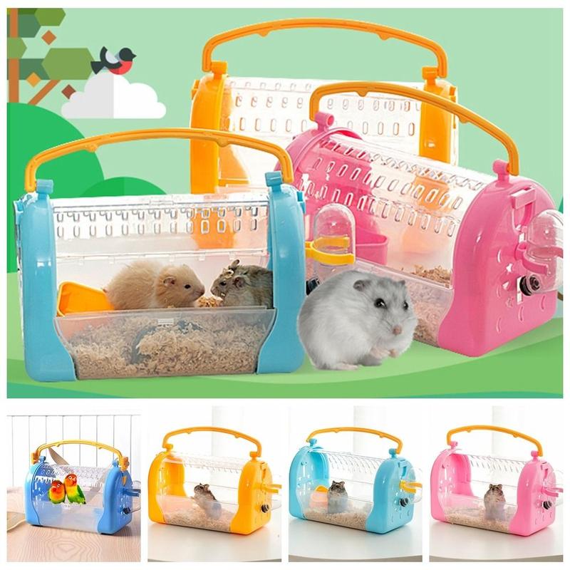 Cage Accessories Portable Hamster Cage Travel Carrier Clear Adjustable ...