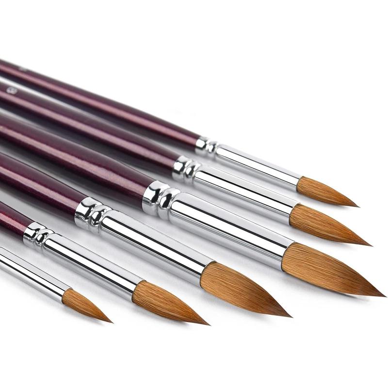 Kolinsky Watercolor Brush Set Pure Kolinsky Sable Hair Pointed Round ...