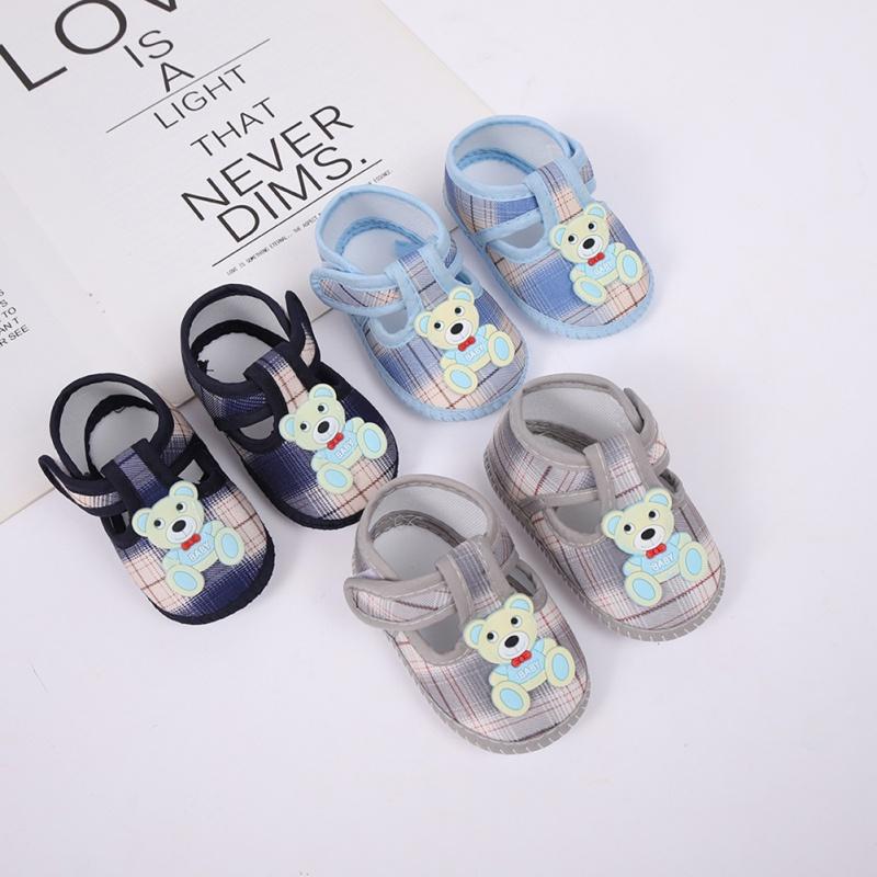 0-6-12 months baby checkered single shoes bear pattern cloth - TikTok ...