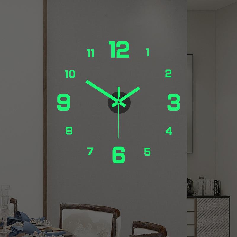 Jam Dinding, DIY, Tanpa Bingkai, Moden, 3D, Pelekat Cermin, Untuk ...
