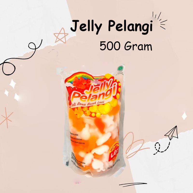 Jelly Pelangi 500 Gram Rasa Jeruk dan Leci Topping Minuman Es jely Menu ...
