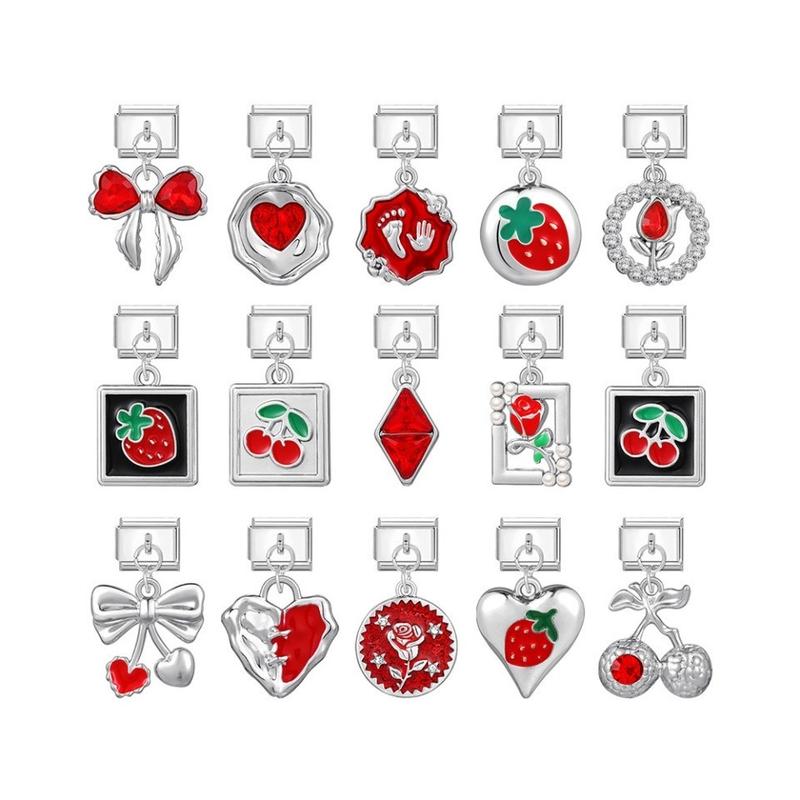 Gelang Pesona Modular, Pesona Hati Merah, Pautan Pautan, Sesuai ...
