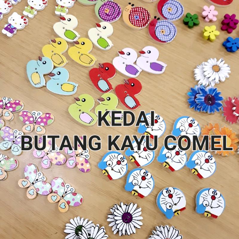 Button Kayu Warna Warni Wooden - TikTok Shop Malaysia