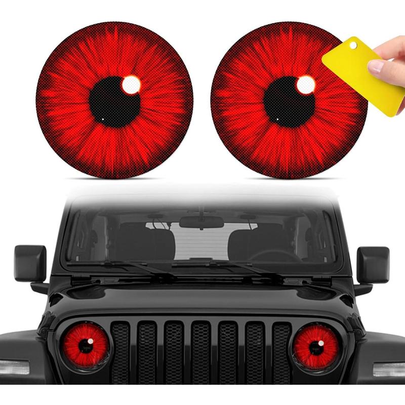 2 Pack Beast Eyes Headlamp Decals,New Cute 3D Stereoscopic Eye ...