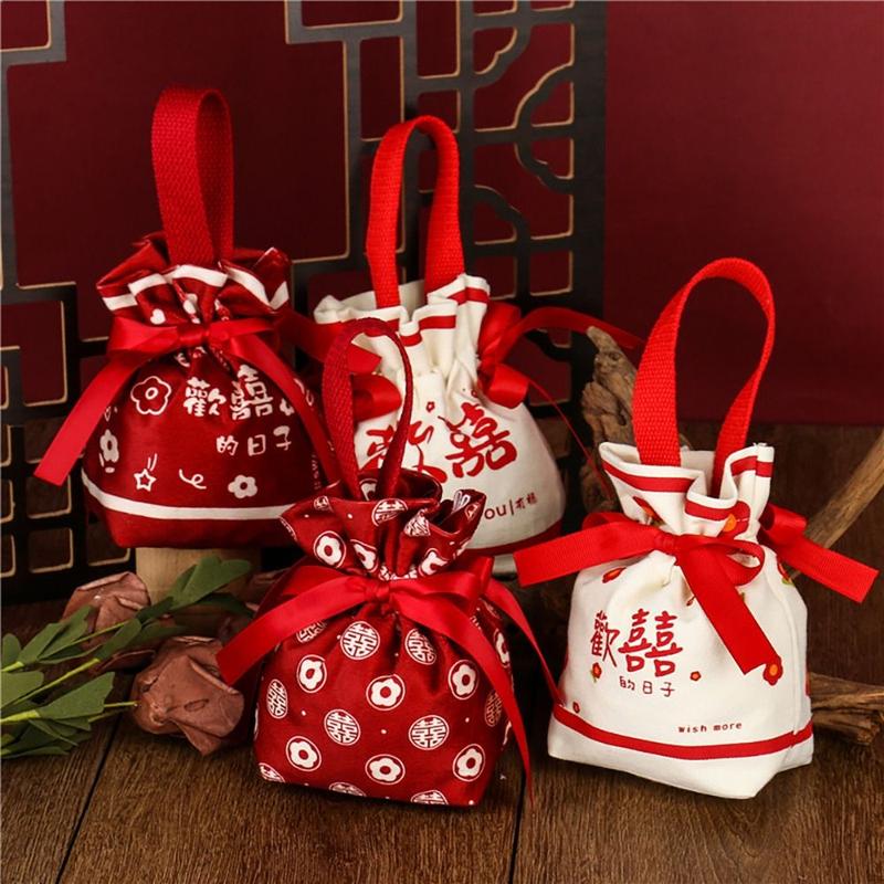 Canvas Cny Orange Bag Fashion Chinese New Year Cny Decoration Blessing ...
