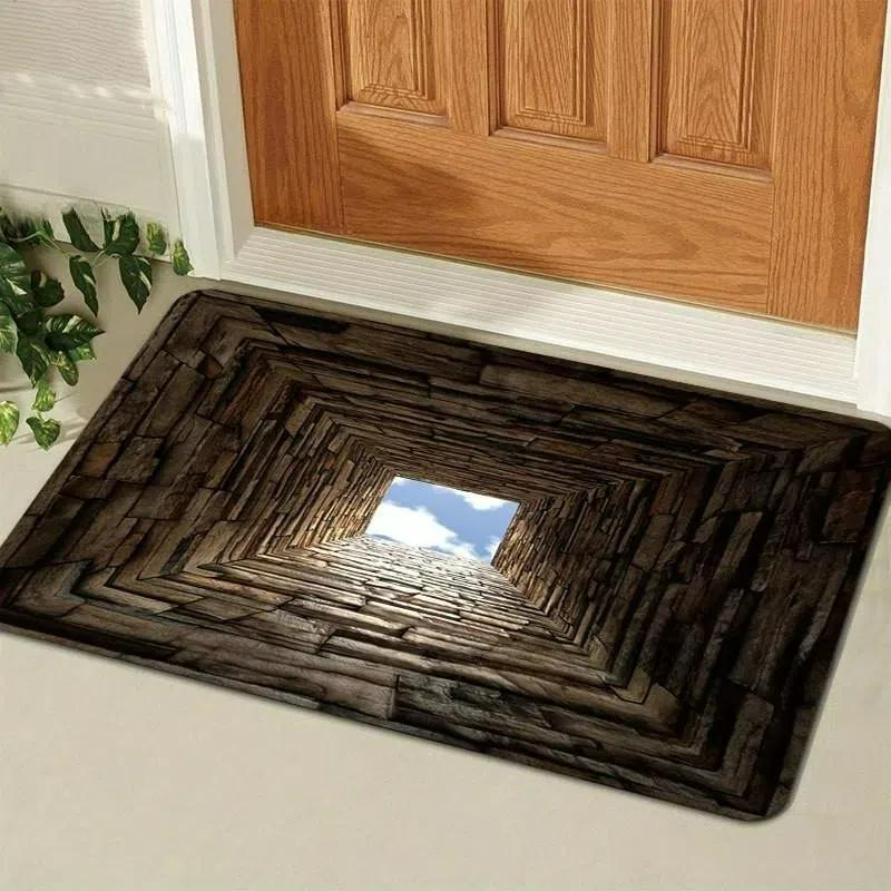 60x90cm 3D Visual Black Hole Floor Mat, Diatom Mud Home Door Mat ZH3DMD ...