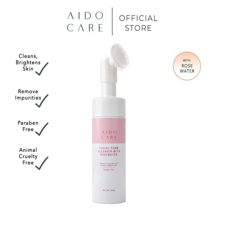 Aido Care Facial Foam Cleanser with Rosewater 150g (Paraben-free, - TikTok Shop Philippines