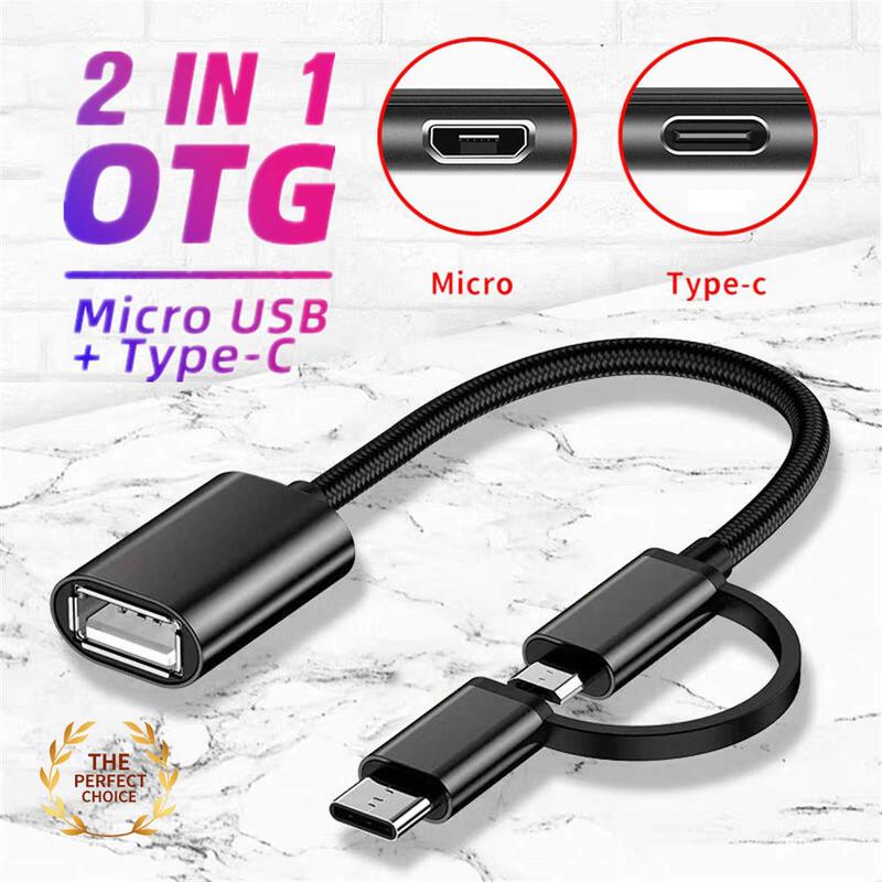 2 in 1 USB 3.0 OTG cable adapter to Micro USB + Type-C connector ...