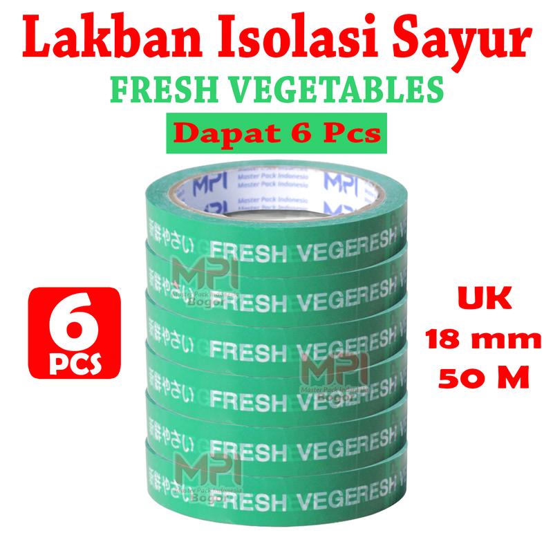 6 PCS - Lakban Isolasi Sayur Fresh Vegetables 18 mm x 50 Meter - Shop ...