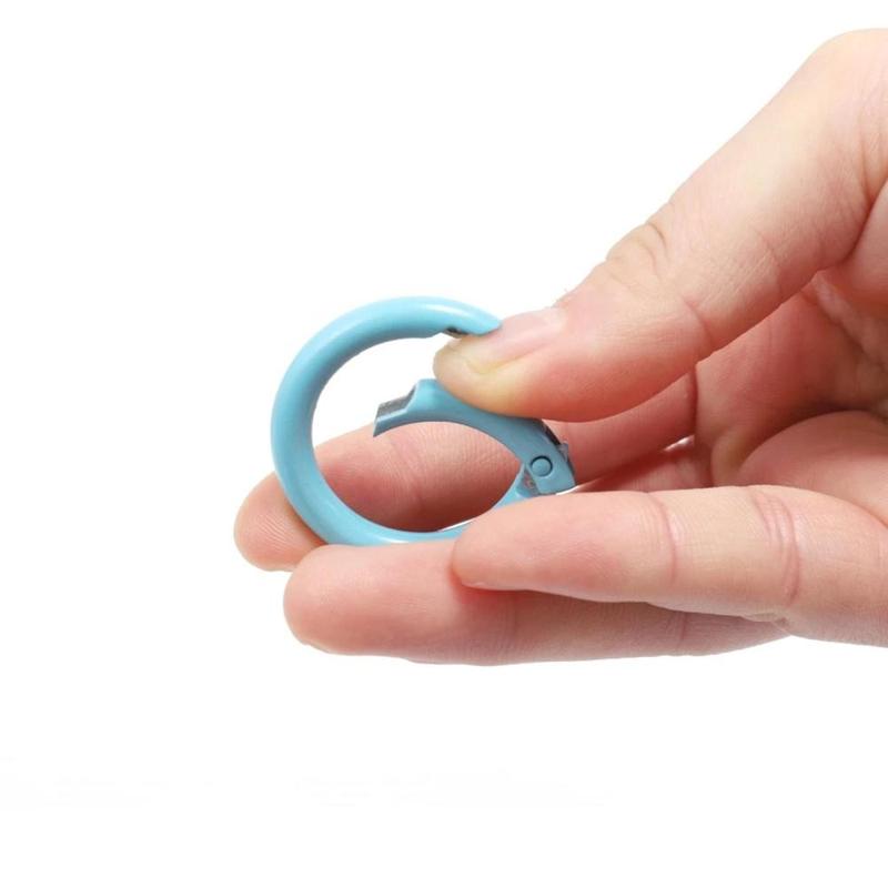 20x Multicolored Round Spring Snap Clip Hook Alloy O Ring Carabiner ...