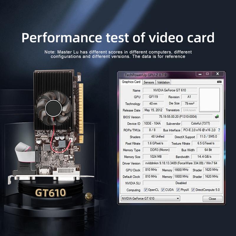 Geforce GT610 1GB DDR3 Graphics Card 810 MHz 1800 MHz 64 Bit - TikTok ...