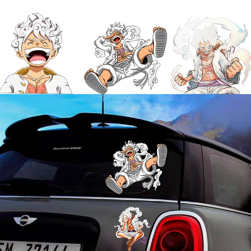 Japanese Series Anime ONE PIECE Luffy Gear 5 Reflective Car Sticker ...